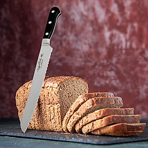 Cutlery-Pro Forged Bread Knife, Cat Cora Approved, NSF, German Steel, 9-Inch Blade