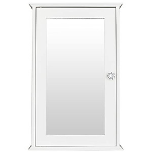 be current Mirror Wall Cabinet, Bathroom Storage Medicine Mount Cabinet Wooden Organizer with Adjustable Shelves, Kitchen Cupboard, White