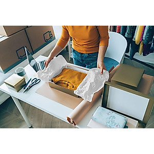 120 Sheets of Ivory/Light Yellow Tissue Paper - 15" x 20" Packing Paper Sheets for Moving - 10lb Wrapping Paper - Newsprint Paper for Packing, Moving Supplies & Protecting Items Crown Display