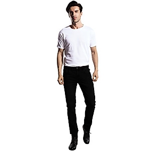 ZLZ Slim Fit Jeans, Men's Younger-Looking Fashionable Colorful Comfy Stretch Skinny Fit Denim Jeans, Black Jeans Pants for Men Size 32