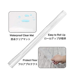 Clear PVC Desk Chair Mat Office Chair Mat for Hard Wood Floors Clear Rectangle PVC Floor Mat Protector with Lip,Vinyl Plastic Floor Mat,Can Be Cut,1mm Thick,75/95/115/135/155cm Wide,Non-Skid, Waterpro