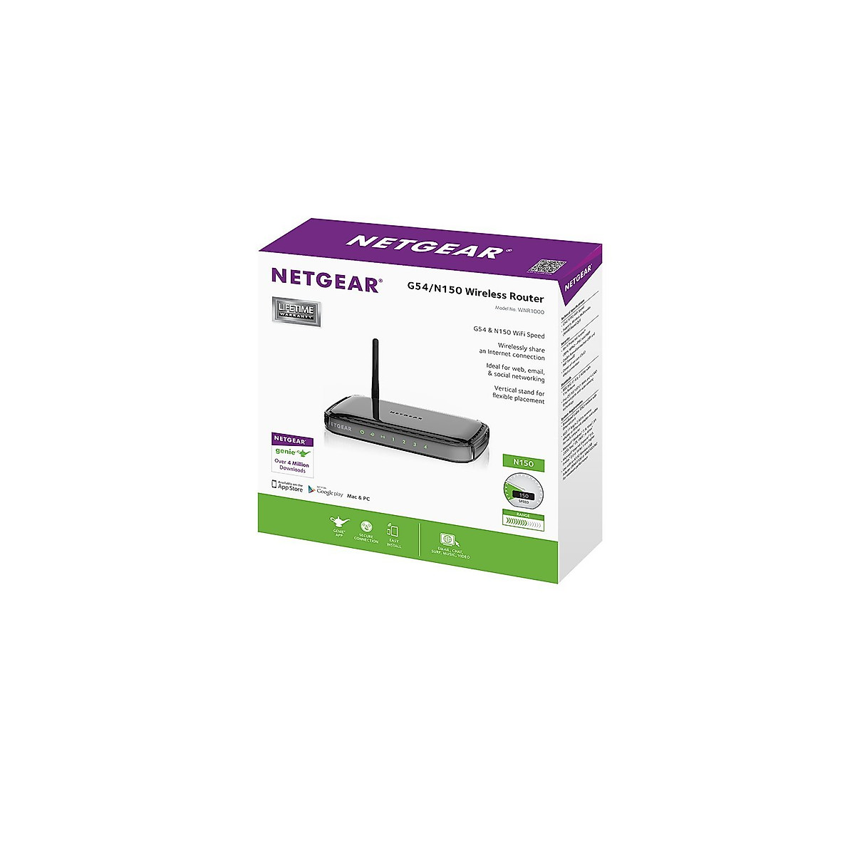 NETGEAR RangeMax Wireless Router (WNR1000-100NAS (G54/N150))