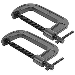 2Pcs Malleable Steel C Clamp, 4 Inch G Clamp with Wide Jaw Openings and T Bar Handle, Wood Working Tool, Welding Clamp, for Woodworking, Welding, Home Improvement and Building