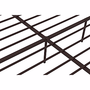 DHP Lafayette Metal Platform Bed with Rustic Style Curved Headboard and Footboard, Adustable Base Height for Underbed Storage, No Box Spring Needed, King, Bronze