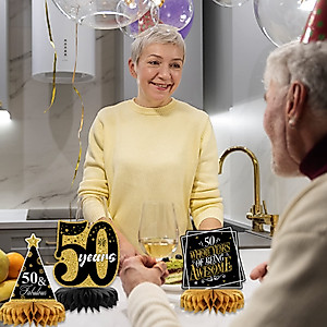 9 Pieces 50th Birthday Decorations 50th Birthday Centerpieces for Tables 50th Birthday Party Decorations for Men and Women (50th)