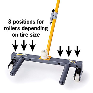 WINNTEC Rolling Wheel Dolly for Changing Car, Truck, Skid Steer, ATV, and Trailer Tires, Tire Lift for Large and Small Vehicles, 3 Roller Positions, 485 Pound Capacity