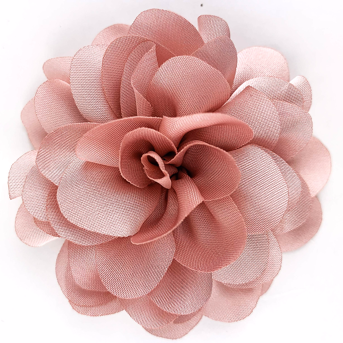 Worlds Dusty Pink Chiffon Ruffled Fabric Flower for DIY Handmade Decorative, Hair Clip,Scrapbooking and More Decoration 10PC (2-3/8" Inch)