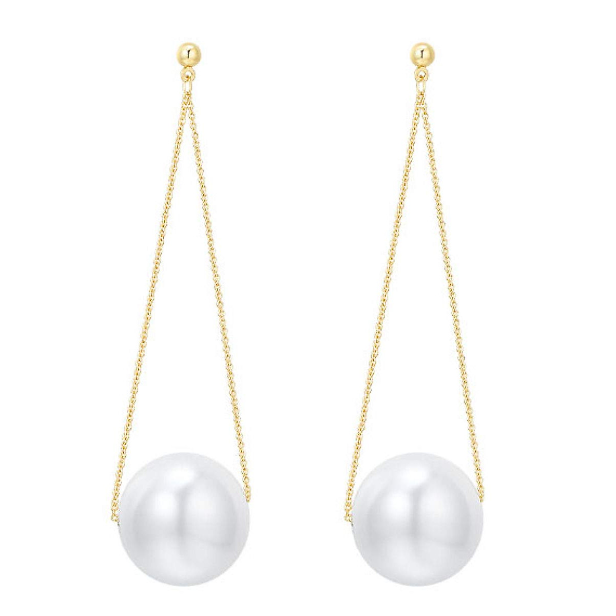 Long Chandelier Large Imitation Pearl Fashion Designer Classic Statement Long Dangle Drop Earrings Jewelry for Women Gift