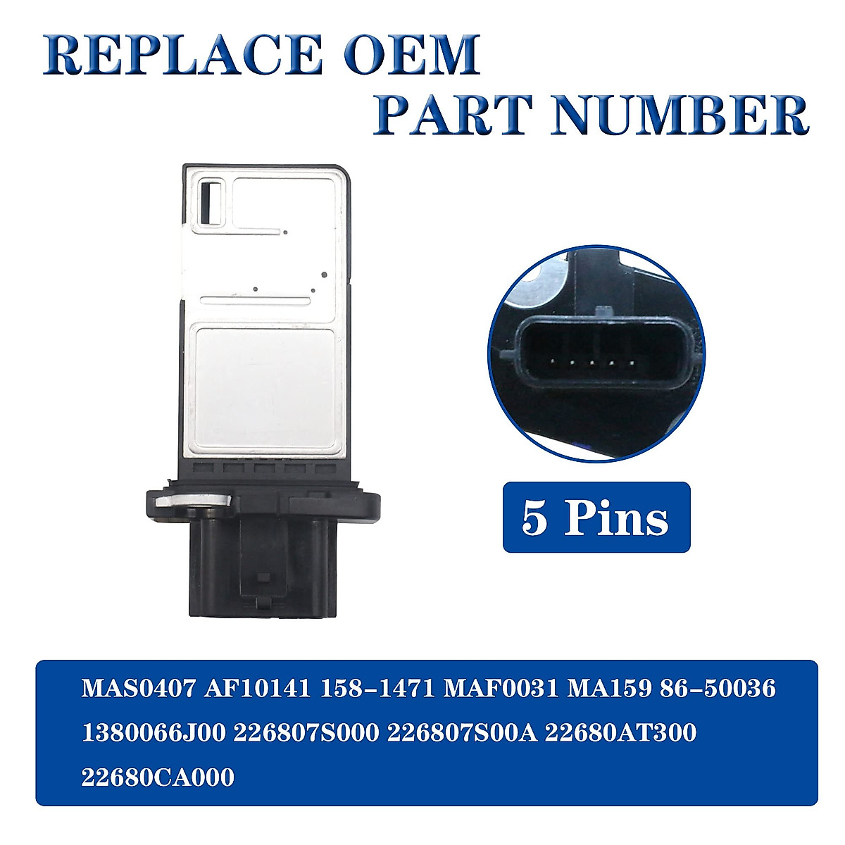 AdvanEX Mass Air Flow Sensor Meter Compatible with 04-07 Nissan Pathfinder Titan Frontier Altima Versa Armada Xterra / 04-08 Infiniti G35 FX35 M35 QX56 M45 Replaces OE 22680 7S000 86-50036 AF10141