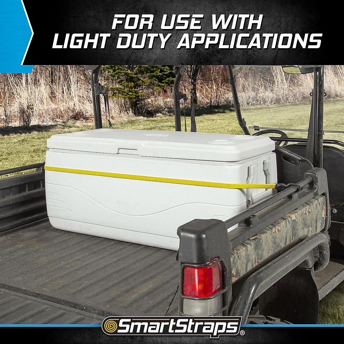 SMARTSTRAPS - 215 SmartStraps Bungee Cords (10pc Value Pack) – Secure Luggage, Coolers and Other Light Loads for Transport – Flat Strap Bungee Cords Distribute Load to Reduce Slipping