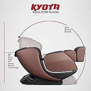 Kyota E330 Kofuko Zero-Gravity Massage Chair (Brown), Featuring 9 Auto-Programs, 5 Massage Techniques, Full Air, Foot Roller, and Lumbar Heat, Great for At-Home Salon or Pedicure Chair