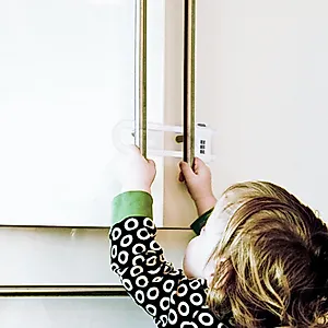 4 Pack U-Shaped Sliding Cabinet Locks Multifunctional Child Safety Lock Adjustable Baby Proof Clips for Home Cabinets Refrigerator Doors Cabinet Knobs and Window Handles