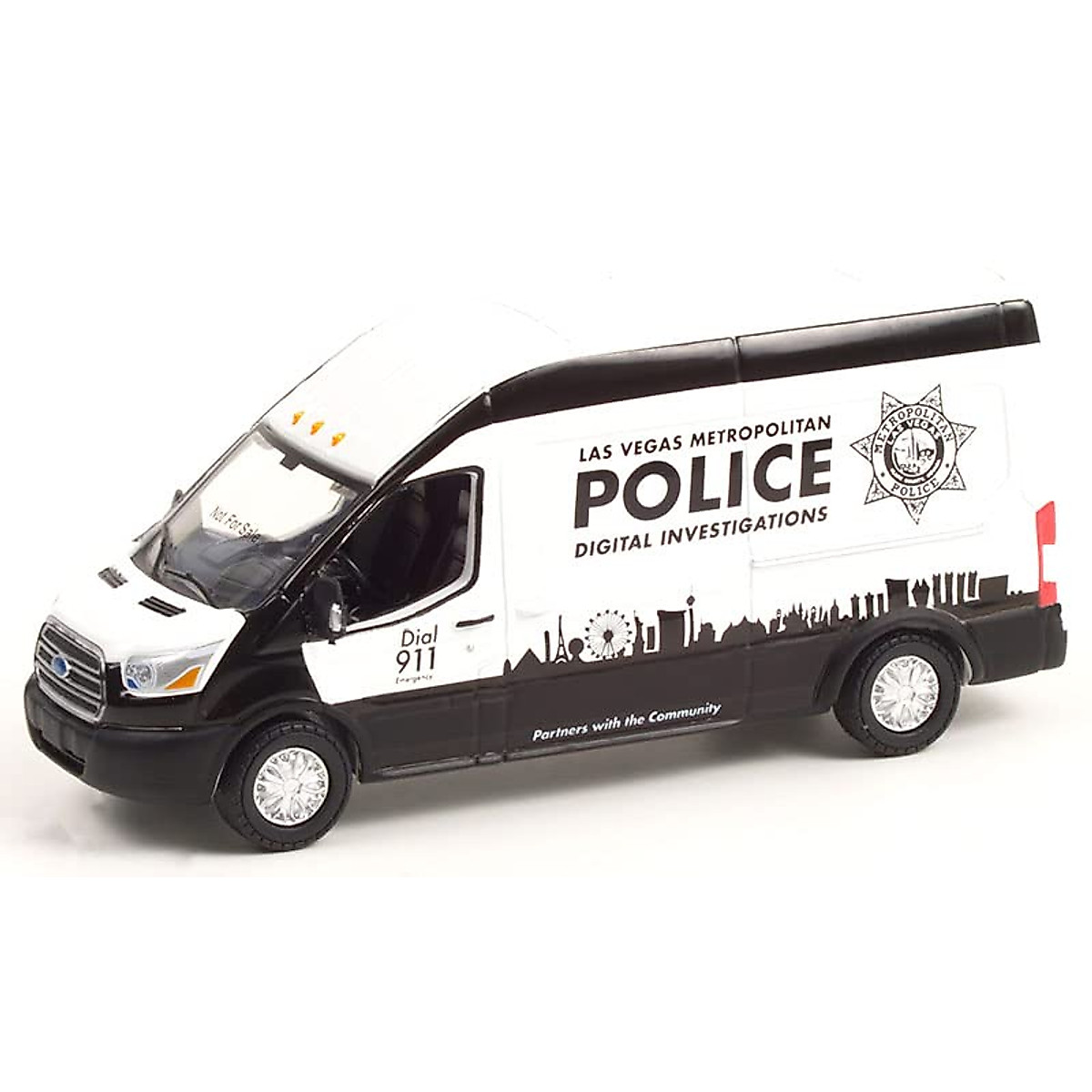Greenlight 53040-E Route Runners Series 4 - 2019 Transit LWB High Roof - Las Vegas Metropolitan Police Digital Investigations 1/64 Scale