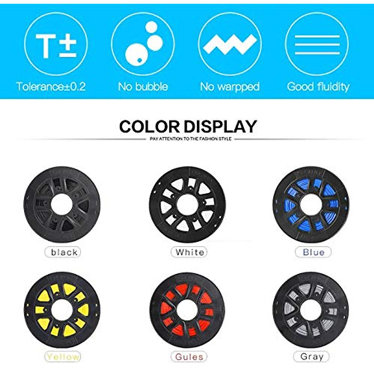 Creality® PLA 3D Printer Filament - 1.75mm Diameter - 1kg/Spool (Grey)