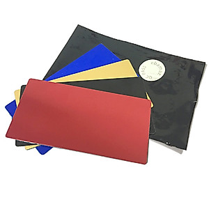 Ebamaz Anodized Aluminium Laser Engraved Mount Metal Plate Etching Sheets 100X50mm Round Corner with Adhesive­ (1 Color 1PCS, Blank, 4PCS)
