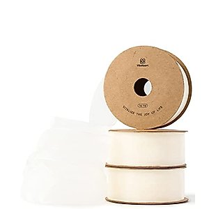 Vitalizart Ivory Cream Ribbon Organza Sheer Ribbon 1 inch x 30Yd in Total Handmade Eco-Friendly Fabric Ribbons for Gift Wrapping Christmas Tree Crafts Bows Wedding Invitations Wreaths Wrap