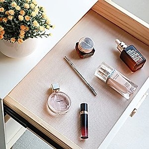 Hersvin Shelf Liners 24 in x 20 ft EVA Drawer Mats, Non-Adhesive Cupboard Pad, Kitchen Cabinet Lining Fridge Cushion (Transparent Diamond, 61x610cm)