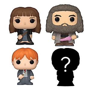 Funko Bitty Pop! Harry Potter Mini Collectible Toys 4-Pack - Hermione Granger, Rubeus Hagrid, Ron Weasley & Mystery Chase Figure (Styles May Vary)