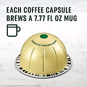 Starbucks by Nespresso Blonde Roast Veranda Blend Coffee (32-count single serve capsules, compatible with Nespresso Vertuo Line System)