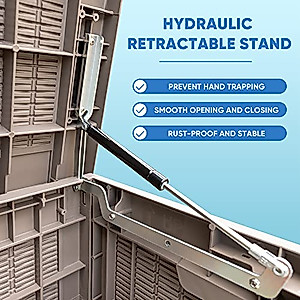 Rankok 100 Gallon Resin Deck Box Outdoor Waterproof Storage Box for Patio Furniture Outdoor Cushions Throw Pillows Garden Tools and Pool Toys With Handles (Beige)