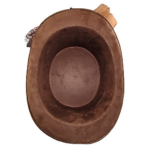 Jacobson Hat Company Deluxe Velvet 4.25 Inch Steampunk Top Hat With Removable Goggles (Brown), One Size