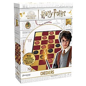 Pressman Harry Potter Checkers - Specially-Colored Folding Checkerboard and Interlocking Checker Pieces - Ages 6 and Up, 2 Players
