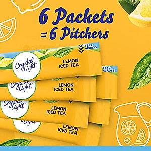 Crystal Light Sugar-Free Lemon Iced Tea Naturally Flavored Powdered Drink Mix, 6 Count (Pack of 12)