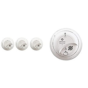 FIRST ALERT BRK SC9120B Hardwired Smoke and Carbon Monoxide (CO) Detector with Battery Backup, 1 Pack & Alert BRK 9120B-3 Hardwired Smoke Alarm with Backup Battery, 3 Pack, White, 3 Count
