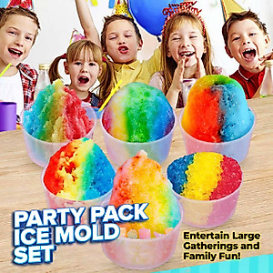 6 Pack Hawaiian Shaved Ice Mold Party Set with Lids. Up Your Game For Much More Snow Cone Treats with Our BPA-Free Cups. Two Bonus Lids. Easy Stackable Freezing. Compatible with S900A, S777 & Others
