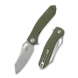KUBEY Drake KU310C Gentlemans Everyday Carry, 7.87" Pocket Folding Knife with Tanto Blade and G10 Handle with Reversible Deep Carry Clip Good for Edc Outdoor Hiking and Hunting