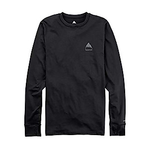 Burton Mens' Lightweight X Base Layer Crewneck Top (US, Alpha, Large, Regular, Regular, True Black)