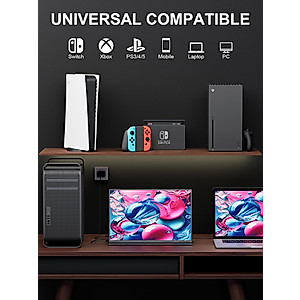 MAGICRAVEN 4K Portable Monitor, 14.5" IPS Laptop Screen, Slim Lightweight 1500:1 Dual USB C HDMI Gaming Display with Speakers, Travel Monitor for PC Phone PS5/4 Xbox Switch