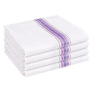 THE BEER VALLEY Classic Kitchen Dish Towels Set of 4-100% Cotton Soft & Absorbent Dish Cloths for Cleaning - Reusable Kitchen Hand Towels (22 x 28 Inches)