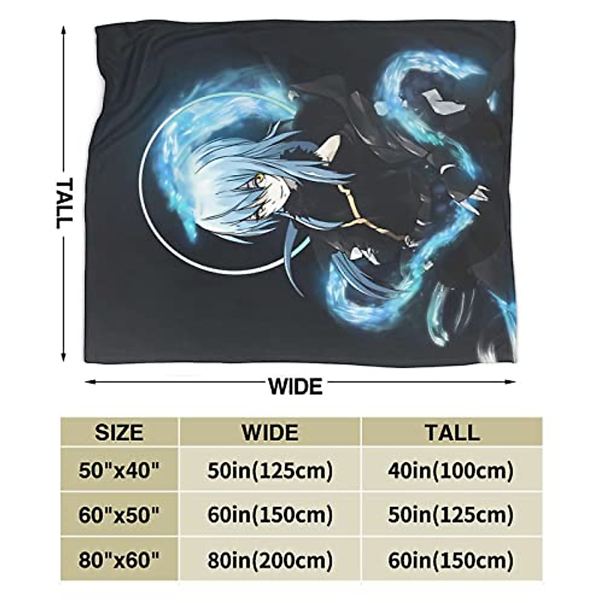 Anime That Time I Got Reincarnated as a Slime Blanket Ultra Soft Flannel Throw Blanket for Bedroom Livingroom Air Conditioning Blanket 50"x40" Inch