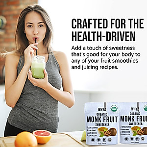 Organic Monk Fruit Extract, 5 oz, Pure Monk Fruit Sweetener Organic No Erythrytol and Zero Calorie, Sugar Substitute, Powdered Monkfruit Sweetener Keto and Paleo Diet Friendly, 454 Servings