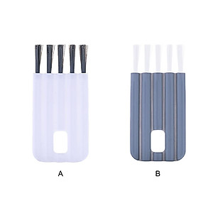 Toilet Brush and Holder Set, 5 PCS Cup Cleaning Brush Groove Brushes Computer Keyboard Vegetable Tool Gray