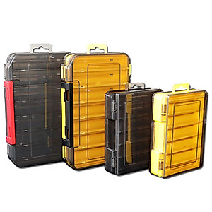 Gigicloud Plastic Fishing Tackle Accessory Box Fishing Lure Box Case 12 14 Room Double Sided Fishing Lure Bait Hooks Storage Box Case Container For Fishing Bait Plastic Storage Box