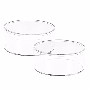 Dayaanee Round Acrylic Box with Lid, 2 Pack Clear Round Organizer Container Acrylic Circle Box with Lid, 5.9” Storage Boxes for Candy,Pill, Nails, Beads and Tiny Jewelry