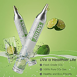 60L Co2 Carbonator Compatible with Sparkling Water Maker, 60L co2 Cylinder, Soda co2 Cartridges, 14.5oz, Set of