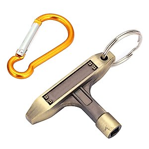 Drum Tuning Key, Portable Bronze Square Socket Drum Tuning Key with Key Ring & Buckle for Drum Accessory Parts