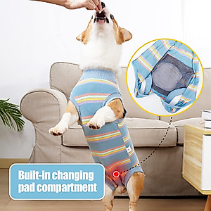 Dog Recovery Suit, E-Collar Tapered Alternative, Universal Recovery Suit for Male and Female Dogs, Breathable Dog Surgical Gowns for Weaning, Post-Op and Skin Problems