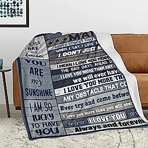 Xutapy Gifts for Husband Boyfriend Blanket 60’’x50’’, Boyfriend Husband Birthday Gifts, i Love You Gifts for him, to My Husband Gift, Anniversary Christmas Wedding Romantic Valentines Gift for Husband