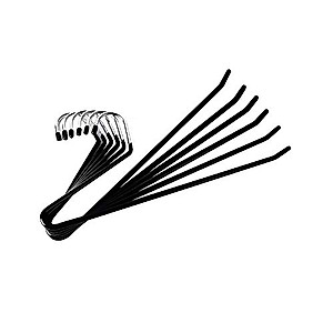 V-Shine Upgraded Heavy Duty Slacks/Trousers Pants Hangers Open Ended Hanger Easy Slide Organizers, Metal Rod with a Large Diameter, Chrome and Black Friction(5 Pack)