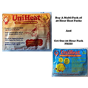 Uniheat Shipping Warmer 40+ Hours, 10 Pack... +FREE BONUS! of One FREE 20 hour Heat Pack! ...Get 40+ Hour Warmth for Shipping Live Corals, Small Pets, Fish, Insects, Reptiles, Etc
