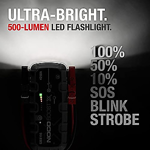 NOCO Boost X GBX155 4250A 12V UltraSafe Portable Lithium Jump Starter, Car Battery Booster Pack, USB-C Powerbank Charger, and Jumper Cables for up to 10.0-Liter Gas and 8.0-Liter Diesel Engines