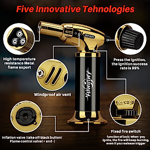 Yiiwinwy Cocktail Smoker Kit with Torch,Whiskey Smoker Kit,Bourbon/Drink/Old Fashioned Smoker Kit with 6 Flavor of Wood Chips,Christmas Gifts for Men,Husband,Dad (No Butane)