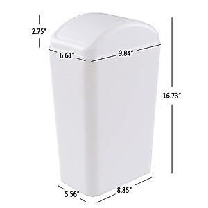Tstorage 3.5 Gallon Trash Can with Swing Lid, Slim Swing Lid Trash Bins
