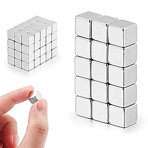 20 PCS Square Cube Magnets - 10x10x10mm Refrigerator Magnets Fridge Magnets Whiteboard Magnets Square Magnets Small Magnets for Office, Hobbies, Crafts, Science and School Classrooms, 3/8"x3/8"x3/8"