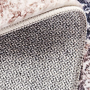 Area Rug Living Room Rugs: 5x7 Large Soft Indoor Carpet Modern Abstract Decor Rug with Non Slip Rubber Backing for Under Dining Table Nursery Home Office Bedroom Gray Brown