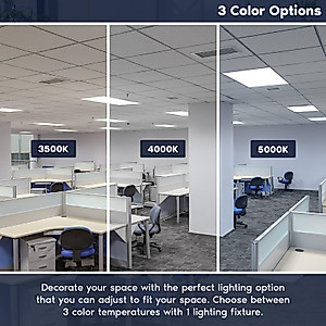 LUXRITE 8-Pack 2x4 FT LED Flat Panel Lights, 3CCT Selectable 3500K 4000K 5000K, 30W 40W 50W Tunable, Up to 6250LM, 0-10V Dimmable, Drop Ceiling Lights, 120-277V, IC Rated, DLC, ETL - Office Lighting